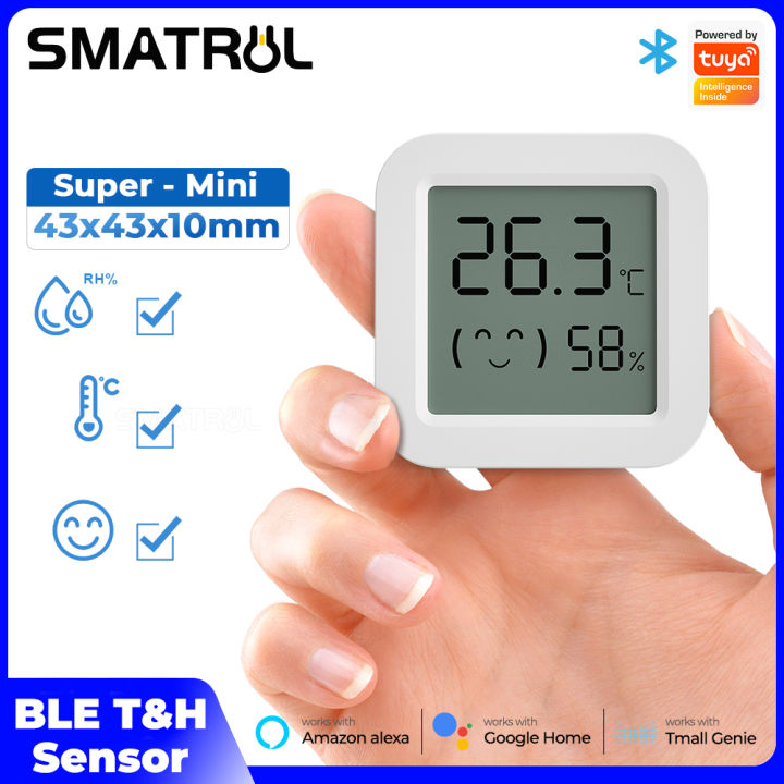 SMATRUL Tuya Bluetooth Temperature Humidity Sensor Monitor 2 High Precision Sensor Mini LCD ...