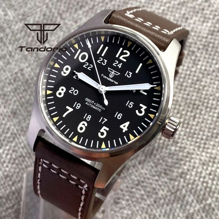 Tandorio 39mm NH35A 20bar Automatic Dive Pilot Men's Watches Sapphire ...