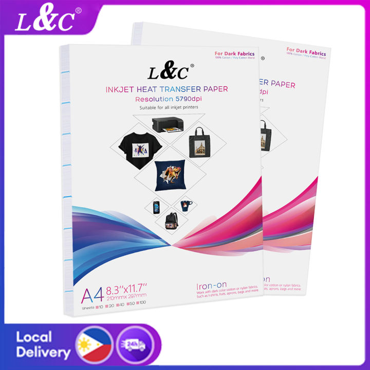 【PH Ready Stock】L&C Inkjet Heat Transfer Paper Suitable A4 For Dark ...