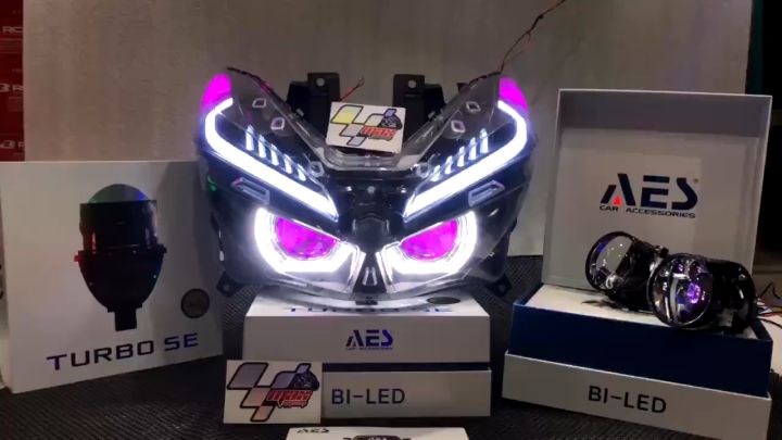 LAMPU DEMON/DEVIL EYES CUSTOM PROJIE BILED RGB HP ANDROID/IOS BLUETOOTH ...