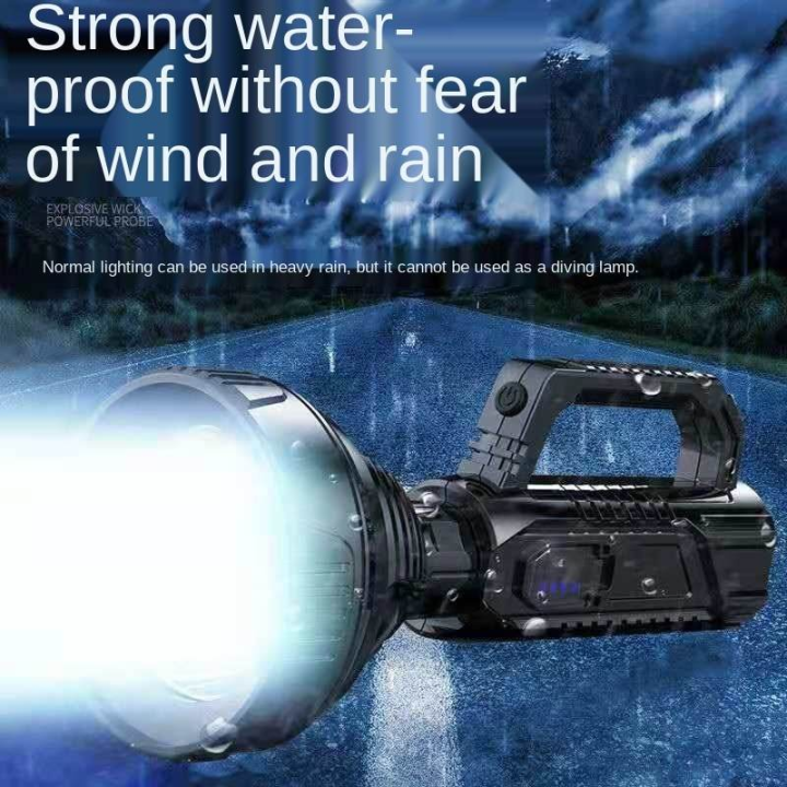 【Ultra Bright】1000M range Rechargeable Flashlight IPX6 13LED+3COB Heavy ...