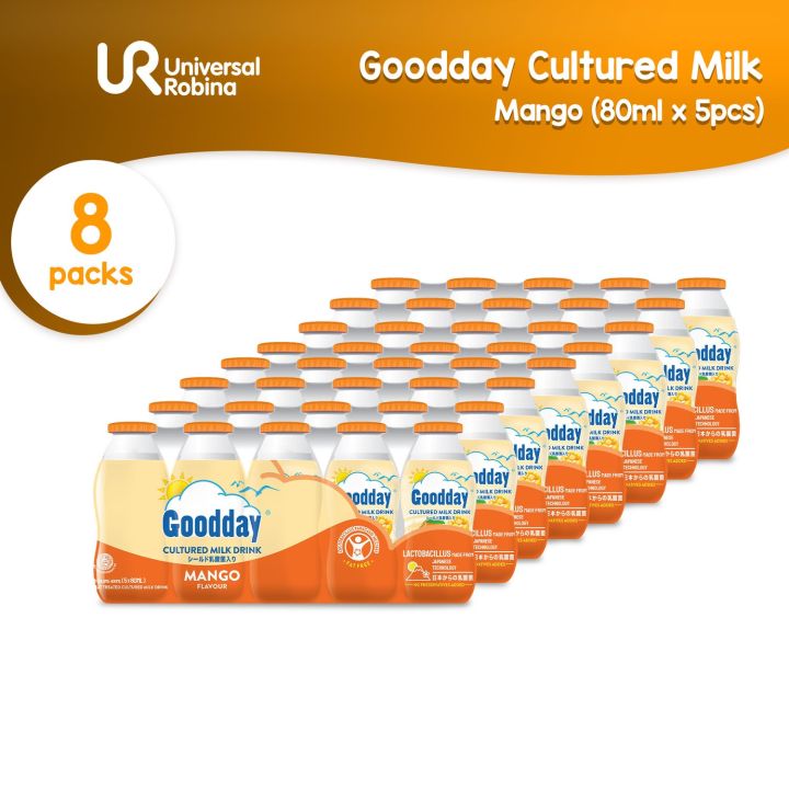 Goodday Cultured Milk Mango (80ml x 5 x 8) [Yellow] | Lazada PH
