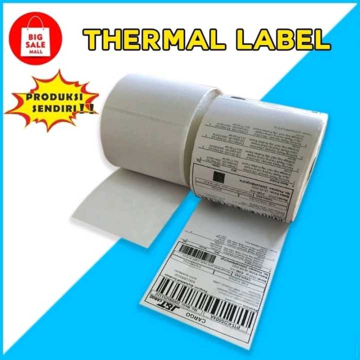 KERTAS LABEL THERMAL 100x150 ISI 500 STICKER BARCODE STIKER 10x15 cm ...