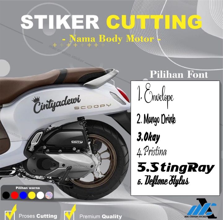Stiker Nama Custom Cutting stiker pakai nama sendiri untuk motor ...