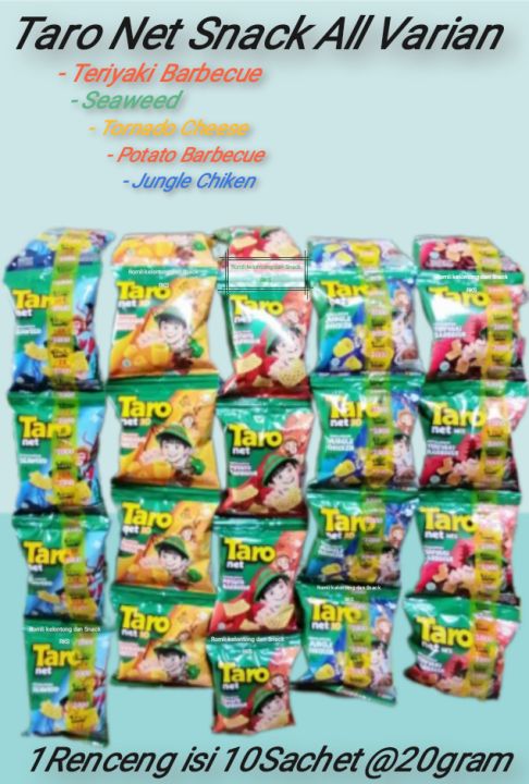 Taro Net Snack Potato Barbecue Seaweed 1 Renceng 10Pcs 17gr | Lazada ...