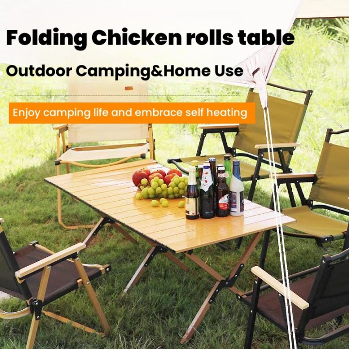 Outdoor Chicken rolls table portable folding table camping table stall ...