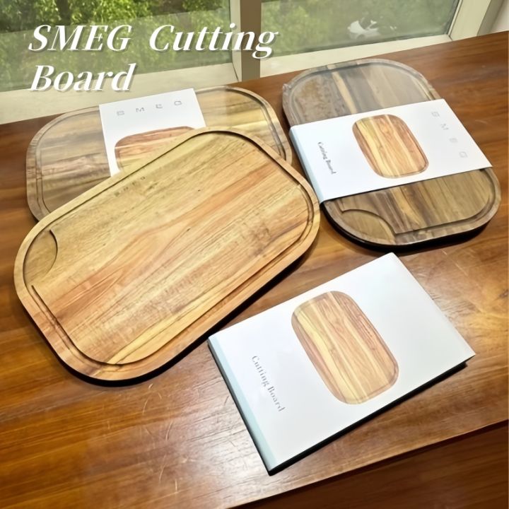 SMEG Solid Wood Cutting Board Chopping Board Double Side Acacia Wood ...