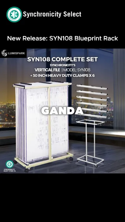 LUMISPARK SYN108 Blueprint Rack Stand - Mobile Vertical File Blueprint ...