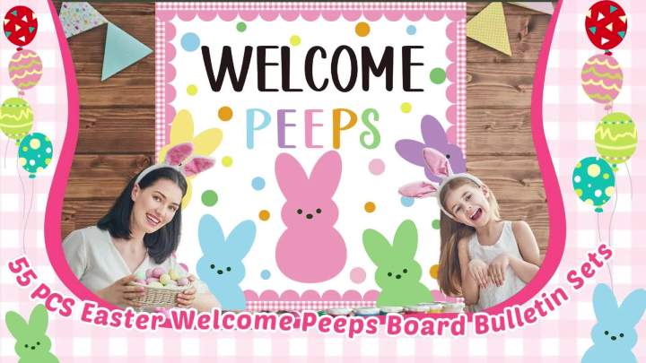 Easter Peeps Bulletin Board Classroom Decorations Bunny Cutouts ...