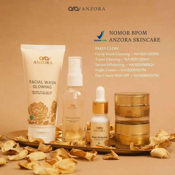 ANZORA PAKET SKINCARE glowing series acne dan acne dark spot untuk ...