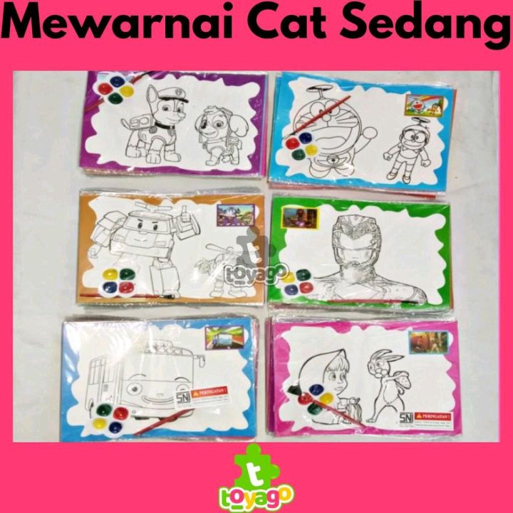 Mewarnai Cat Air Sedang Isi 100 pcs (Mewarnau Cat New Toyago toys ...