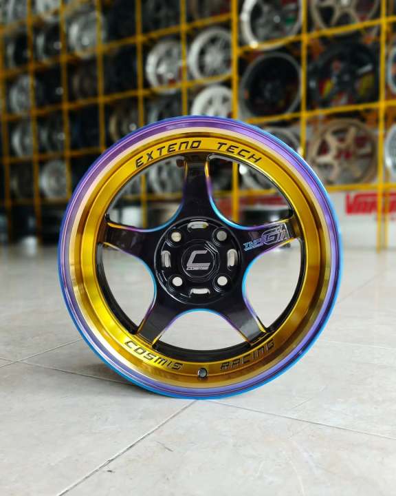 Velg mobil racing cosmis samlong ring 15 lebar 7 pcd 4x100 cocok buat Brio,Agya,calya,sigra ...
