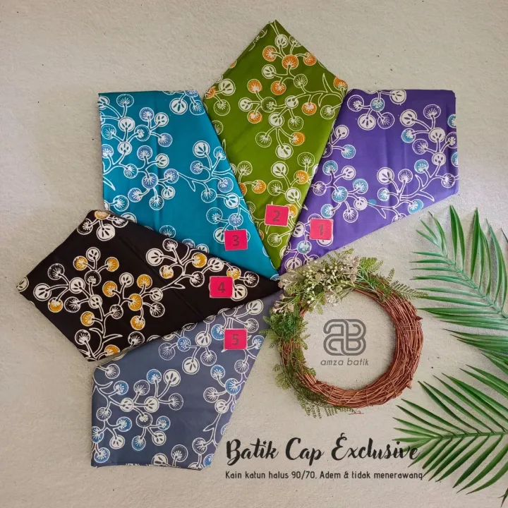 Kain Batik Cap Garutan 2 Series - Motif Daun Series - Batik Cap (Bukan ...