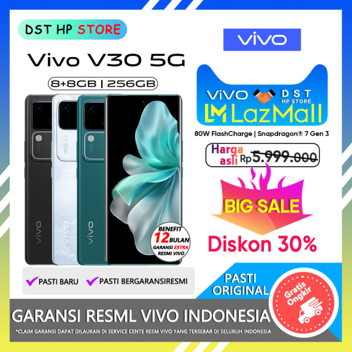 Vivo V30 5G 8/256GB RAM 8GB+8GB ROM 256GB 5000mAh 100% Original Vivo Terbaru 2024 ori Garansi ...