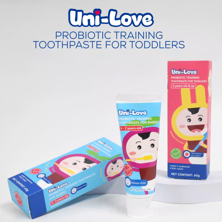 UniLove Probiotic Training Toothpaste - Flavour-Free (0-2 Years Old ...