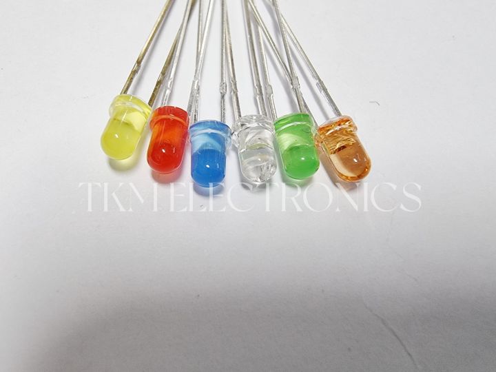 หลอดไฟ LED 3mm 3V สีขาว เขียว แดง เหลือง ส้ม น้ำเงิน | Lazada.co.th