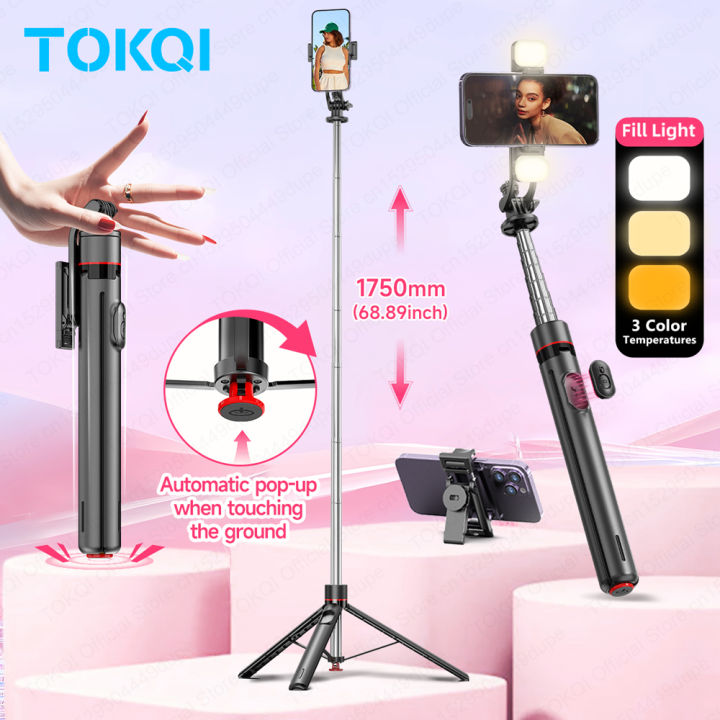 TOKQI TT02 Auto Pop Open Tripod Selfie Stick for Cellphone Shooting ...