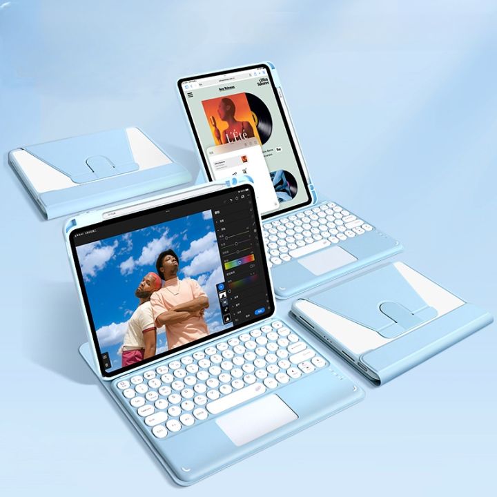 360 Rotation Detachable Wireless Bluetooth Touchpad Keyboard Case for ...