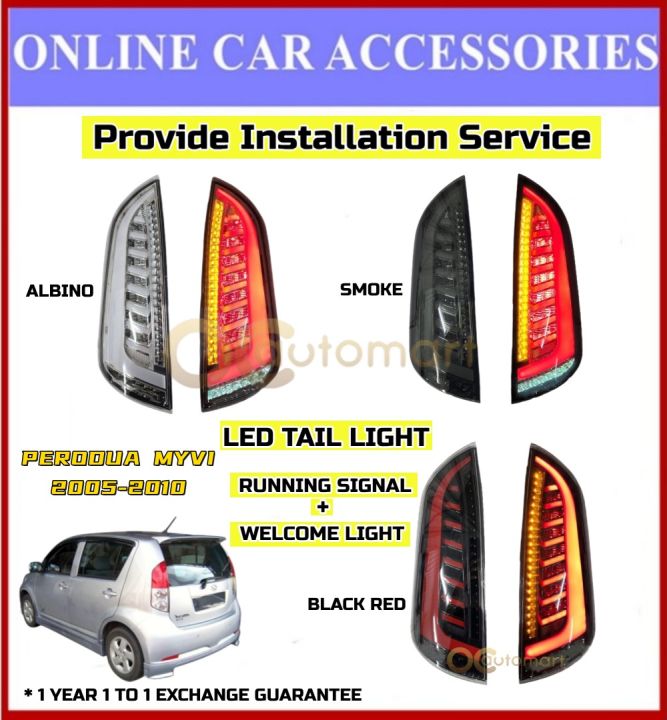 (1 Year Warranty) Perodua Myvi 2005 - 2010 Dynamic Albino LED Tail Lamp ...