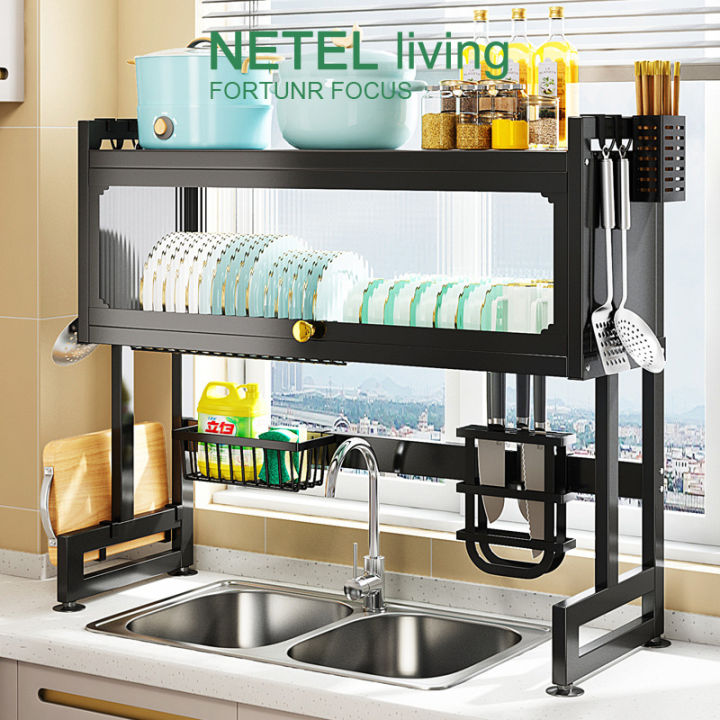 NETEL Kitchen Rack Over Sink Dish Drainer Rack Drying Rack Plate ...