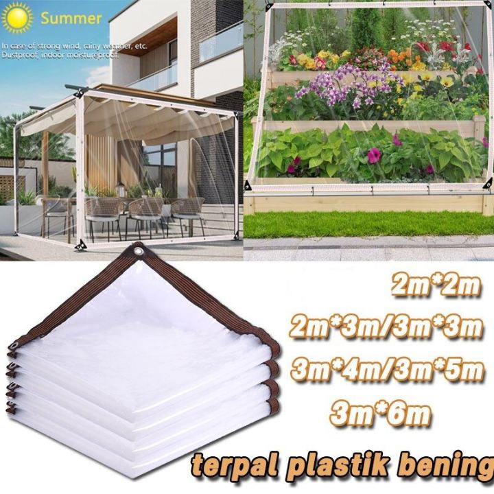 【lebih tebal】Tahan air 99% Terpal Plastik Bening /plastik UV Green ...
