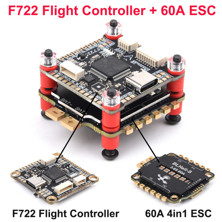 F405 F405HD / F7 F722 Flight Controller / F4 V3S Plus FC + 60A 4in1 BLheli S ESC Stacks 30.5*30 ...