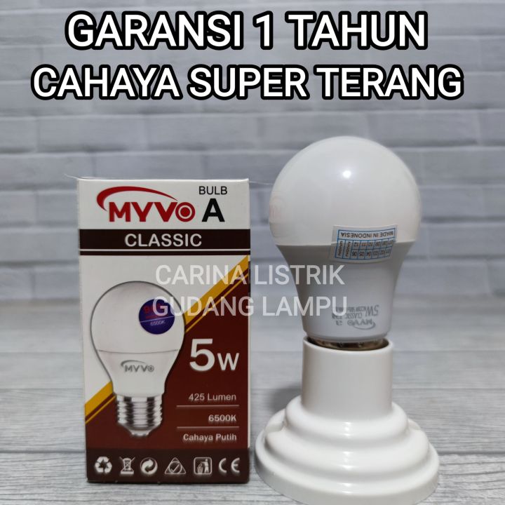MYVO CLASSIC LAMPU LED BULB 5W CAHAYA PUTIH 6500K | Lazada Indonesia