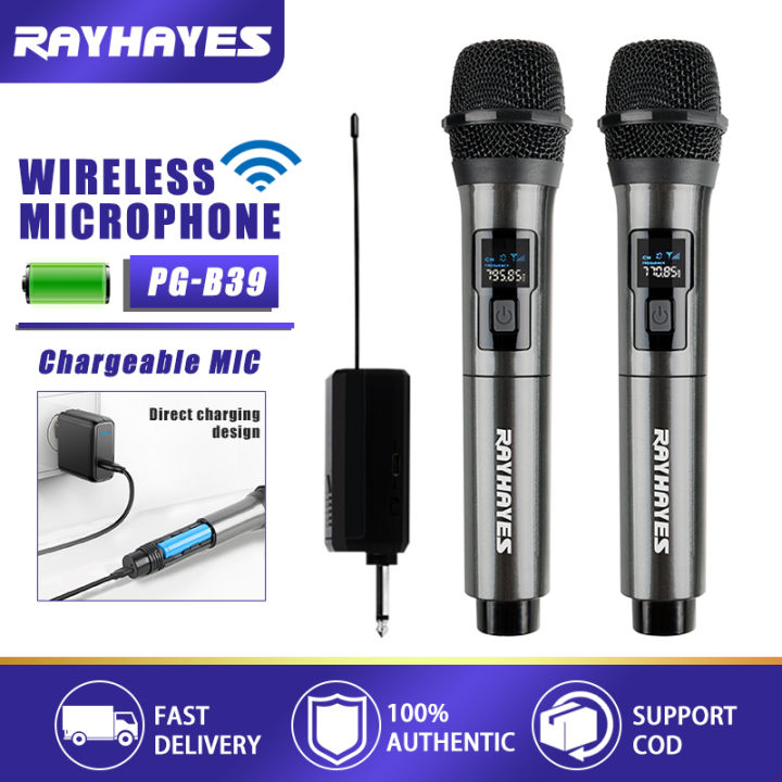 Rechargeable Wireless Microphone Original Dual Handheld Microphone with ...