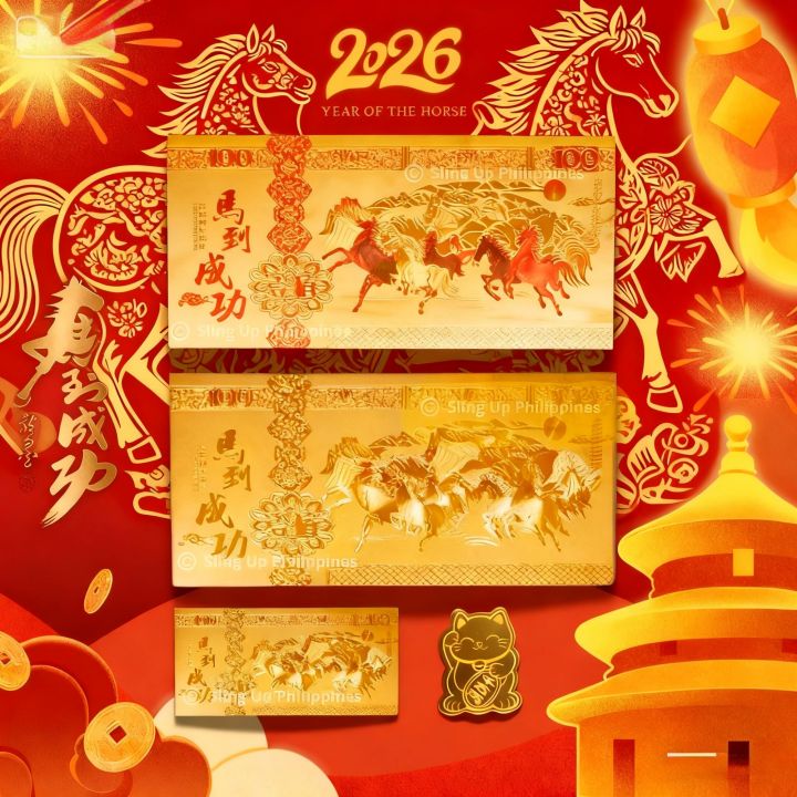 2026 Year of the Horse Lucky Charm Golden Money And Tai Sui Golden Foil ...