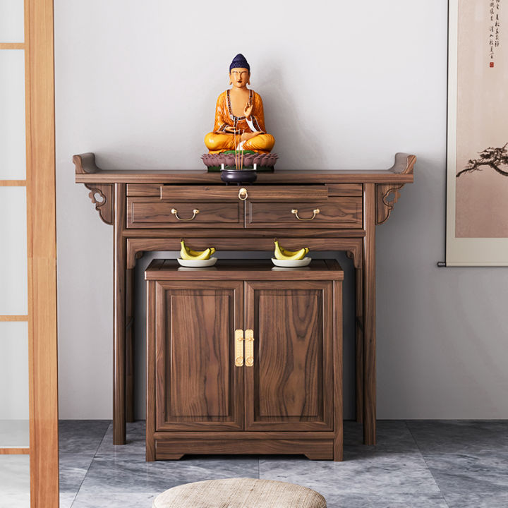 Solid Wood Altar Incense Burner Table Home Buddha Table Buddhist Hall ...