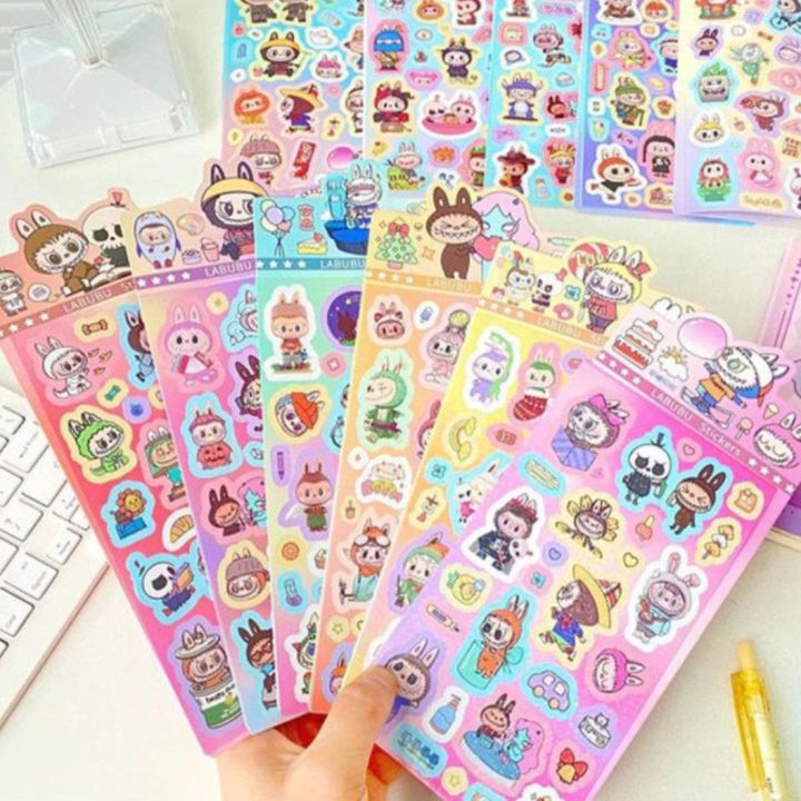 Stiker hologram labubu stiker labubu sticker labubu sticker hologram ...