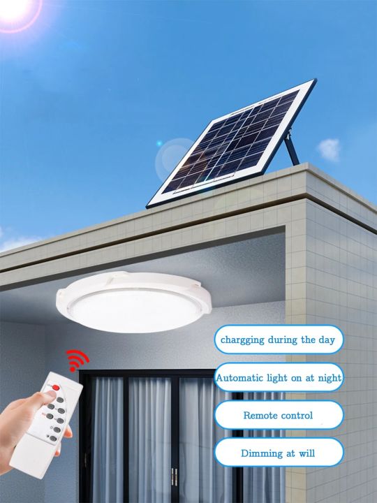 60W 100W 200W 500W LED Solar Ceiling Light with Remote control solar ...