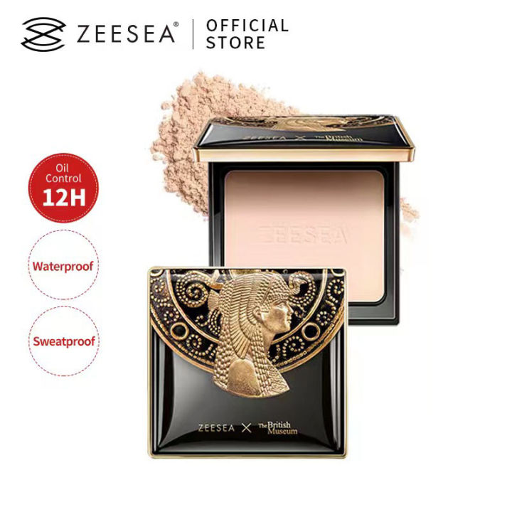 ZEESEA British Museum Face Powder Oil Control Waterproof Compact Pressed Powder Foundation Long ...
