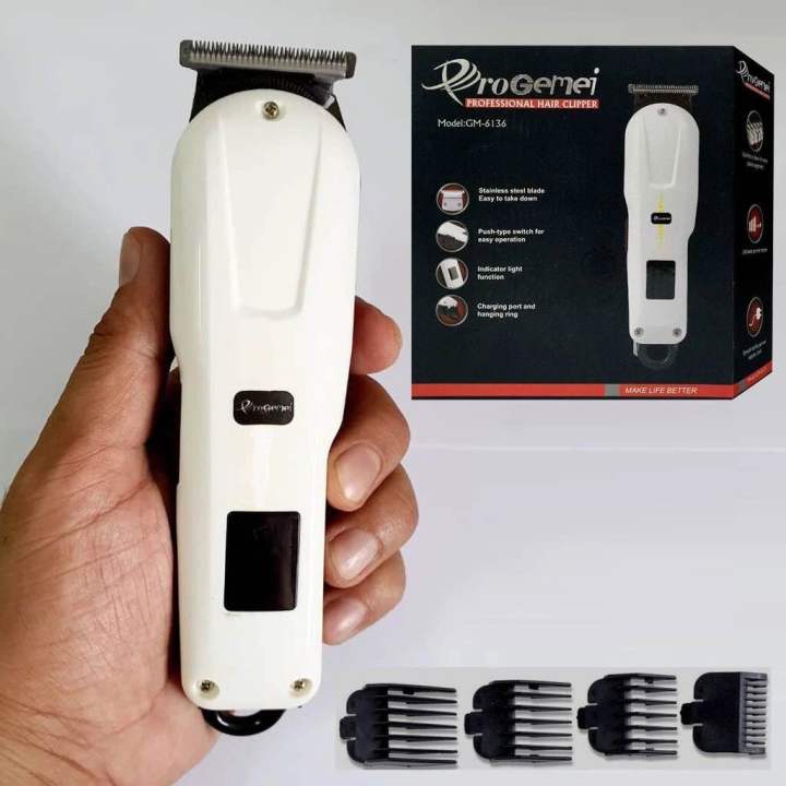 Geemy Gm-6136 | Cordless Rechargeable Led Display Hair Clipper Heavy ...