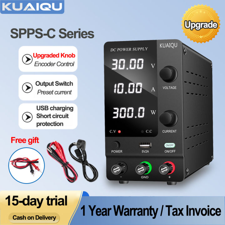 KUAIQU DC Power Supply Adjustable 30V 10A DC Power Supply DC Switching Power Supply Adjustable ...