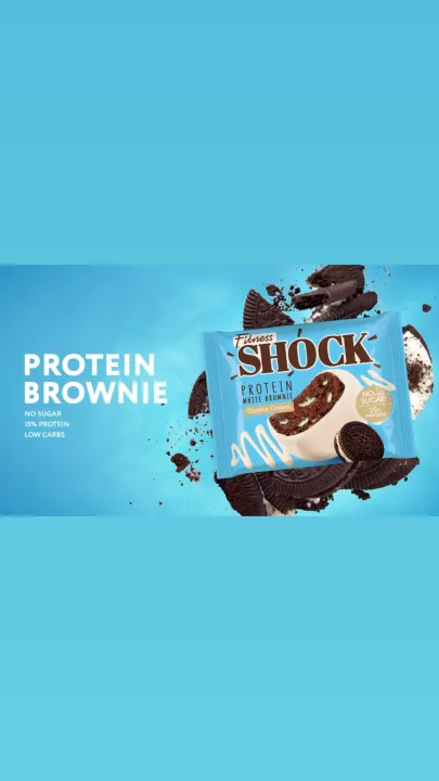 FitnesShock HI Protein Banana Desert, 1 box, (12 pieces) / ฟิตเนสช็อค ...