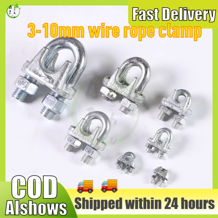 【COD】3-10mm Wire Rope Clip Steel Clip Cable Wire GI Cable U Clamps ...