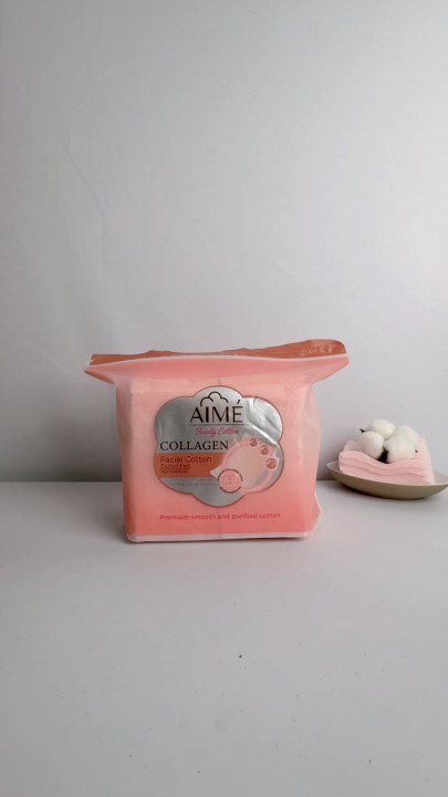 (ของขวัญพิเศษ) AIME Collagen 15 แผ่น สำลีคอลลาเจน ขนาดพกพา สำลีพรีเมี่ ...