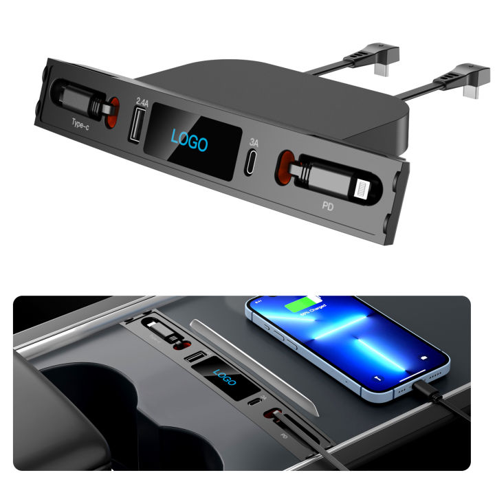 Car USB Charger Multi Port for 2021 2022 2023 Tesla Model 3/Y ...