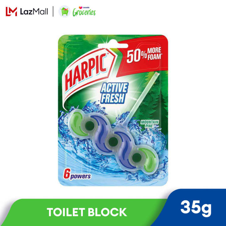 Harpic Fresh Power 6 Toilet In-Cistern Block Cleaner 35g - Mountain ...