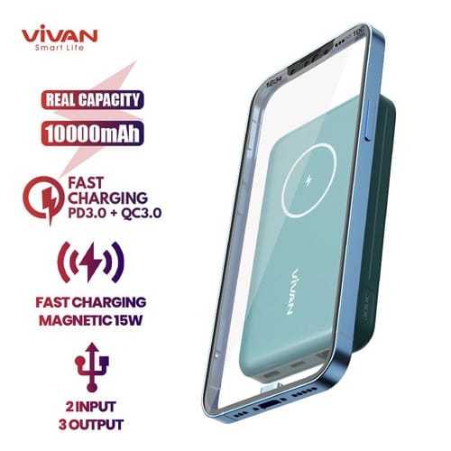 Power Bank VIVAN VPB-W12 10000mAh Magnetic Wireless Fast Charging 20W ...