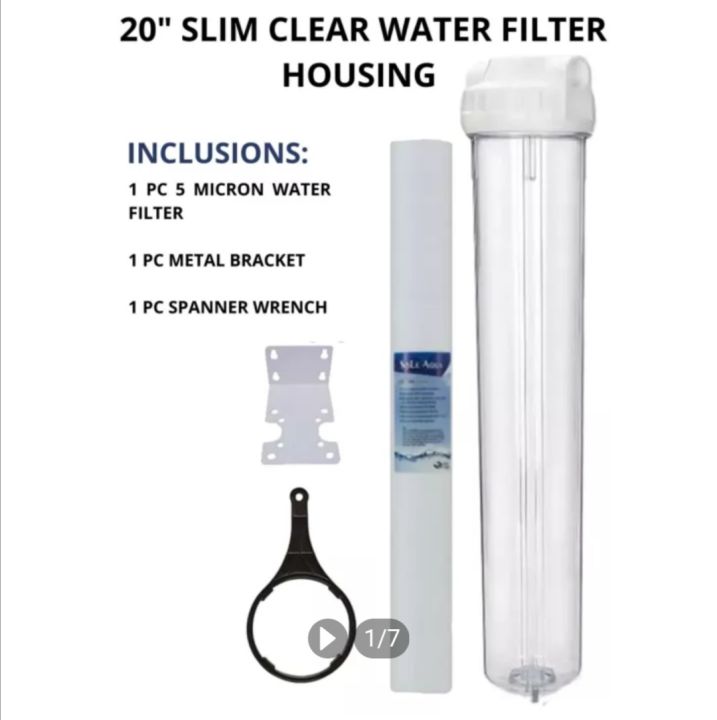 20" Clear Water Filter Housing Slim 3/4 Brass Mouth | Lazada PH