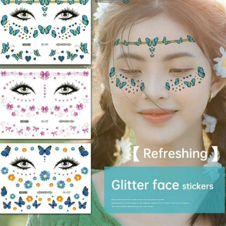Sticker wajah face sticker face crystal diamond tato wajah sticker ...