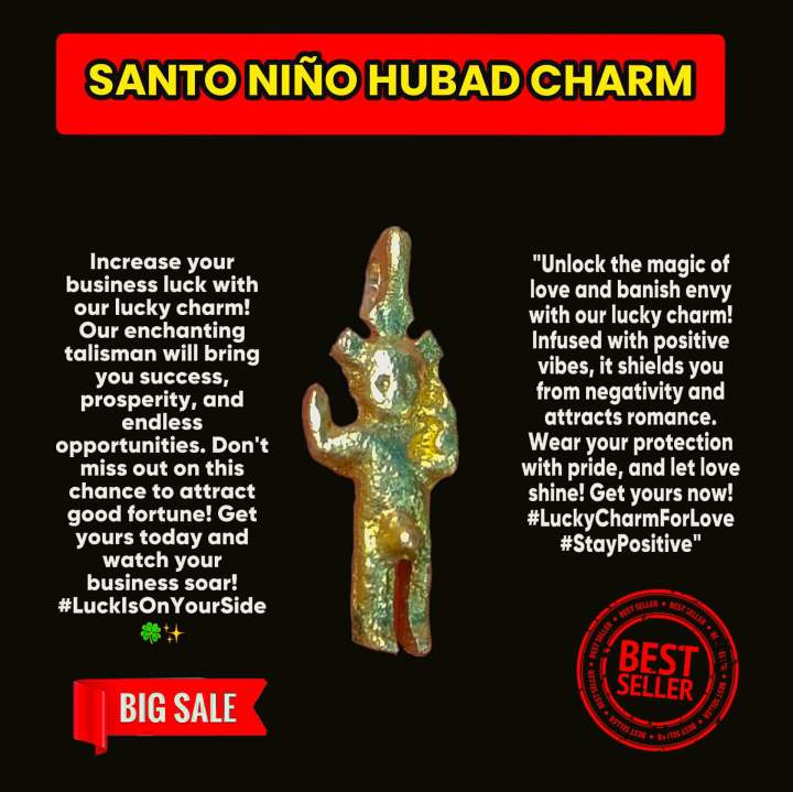 STO NINYO HUBAD PAMPASWERTE CHARM SMALL with Free pouch and Oracion ...