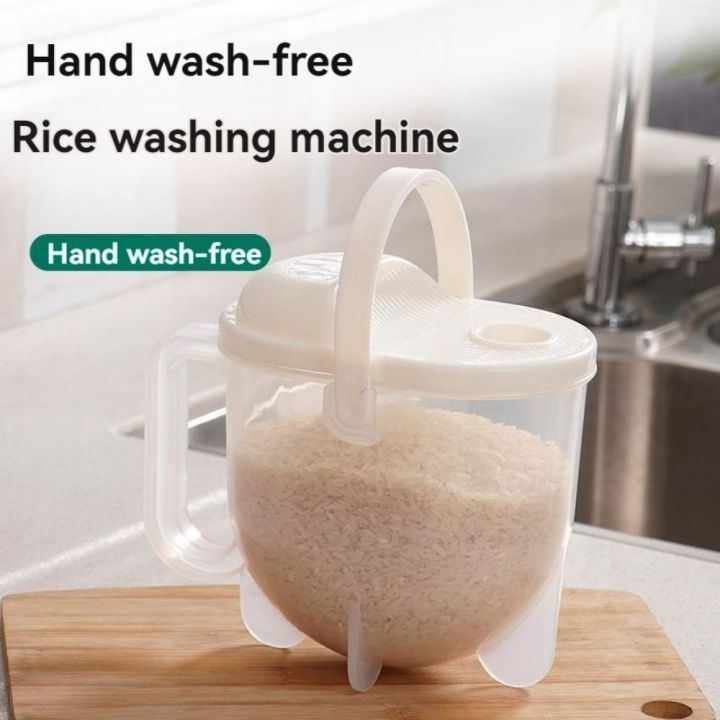 Rice Washer Creative Hand-Free Washing Rice Basin Sieve Plastic Rice ...