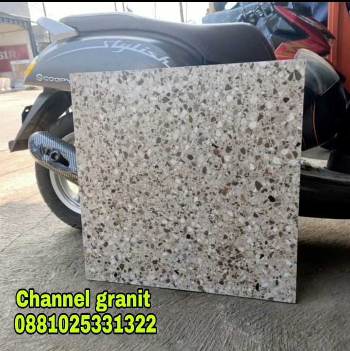 Granit Lantai Carpot 60×60 Terazo Venice Dark Brown tekstur Doff merk ...