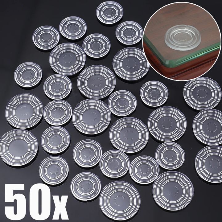 50Pcs Glass Anti Slip Pad Round Transparent Glass Table Bumpers Non ...