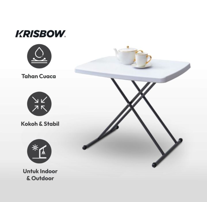 Krisbow Meja Lipat Adjustable uk. 76 x 50 x 71.5 cm | Lazada Indonesia