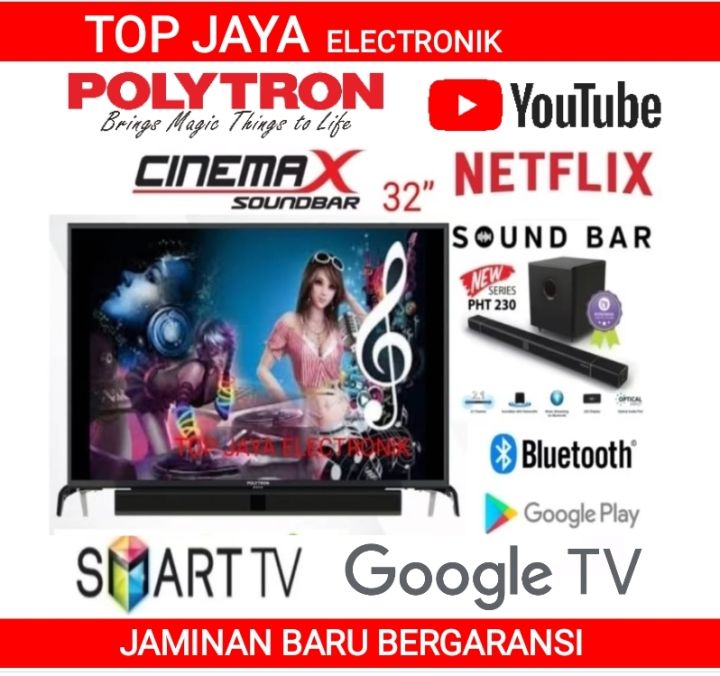 LED TV POLYTRON 32 INCH GOOGLE TV SOUNDBAR TV DIGITAL TV | Lazada Indonesia