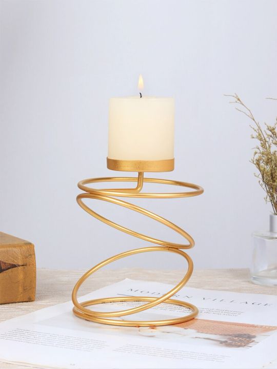 Ins Luxury Style Metal Candle Holders Simple Golden Wedding Decoration ...